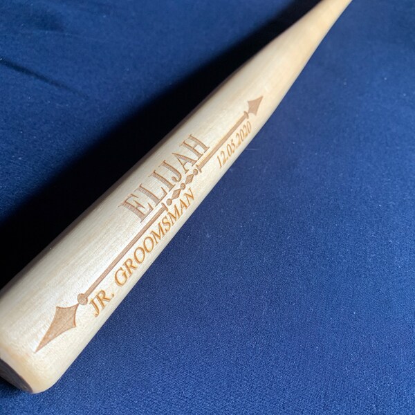 Personalized Mini Baseball Bat, Laser Engraved Wood, Wedding, Groomsman ...