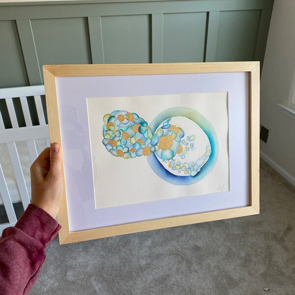 Original Custom IVF Embryo Watercolor in 5x7 or 9x12 Watercolor Paper ...