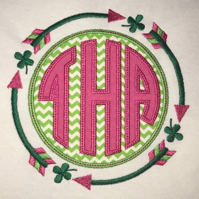 St Patrick's Day Tribal Monogram Frame Digital Machine Embroidery ...