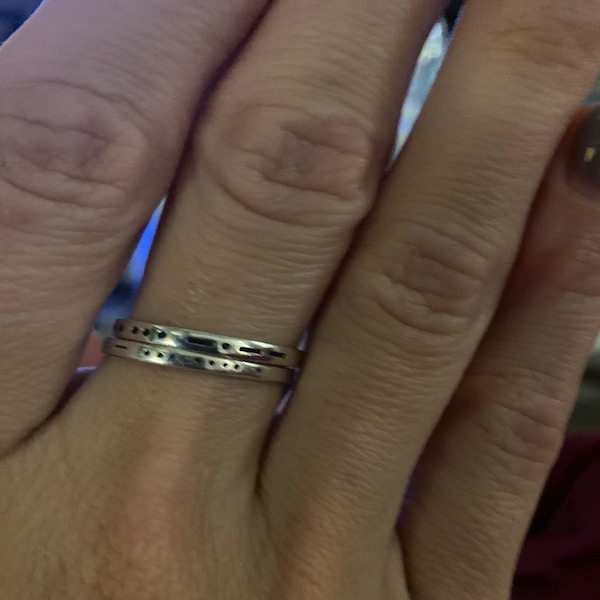 Morse Code Ring Personalized - Hand Stamped Initial Ring - Monogram ...