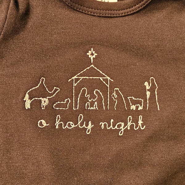 Nativity Scene Outline Embroidery Design, Machine Embroidery Christmas ...