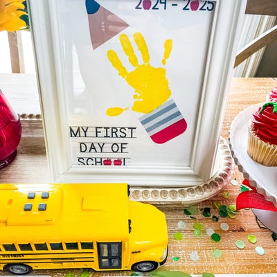 First Day of School Handprint Craft Back to School Printable Memory ...