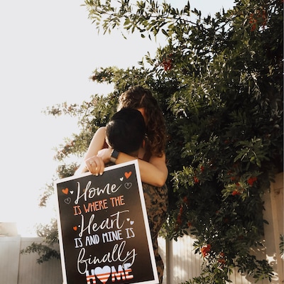 Welcome Home Wife Spouse Husband Sign Red White Sailor Homecoming Back ...