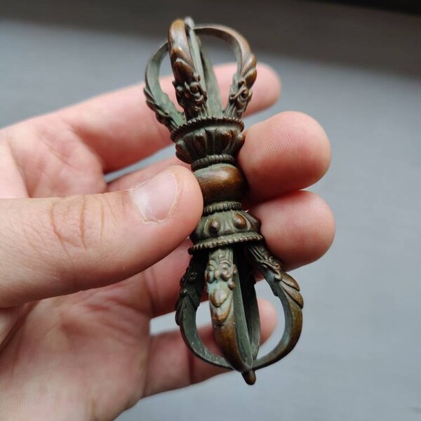 Vintage Copper Cane Walking Stick,fengshui Brass Hand Carved Crutch ...