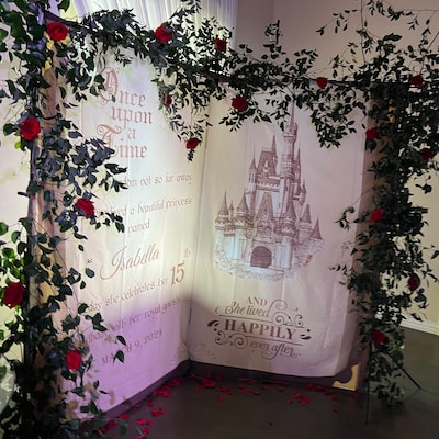 Personalized Enchanted Birthday Backdrop Enchanted Themed Party ...