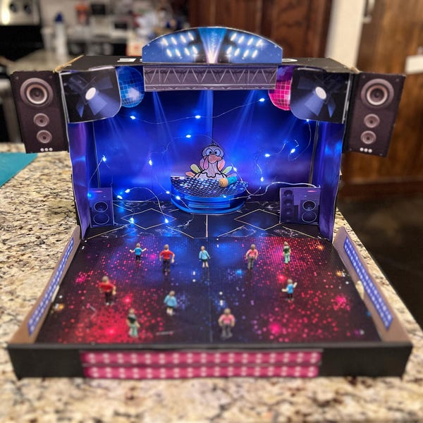Music Concert Stage Shoebox Diorama, Create Your Own Theater, Cut and ...