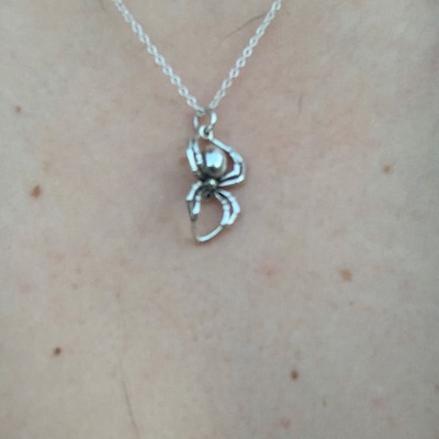 Sterling Silver Realistic Spider Pendant Necklace, Spider Pendant ...