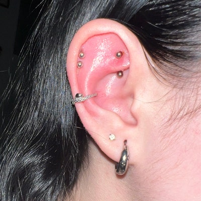 16g Dainty Snake Conch Hoop, Conch Earring, Conch Ring Clicker, 316L ...