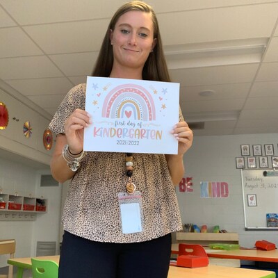 Boho Rainbow First Day of Kindergarten Sign Printable Girl Back to ...