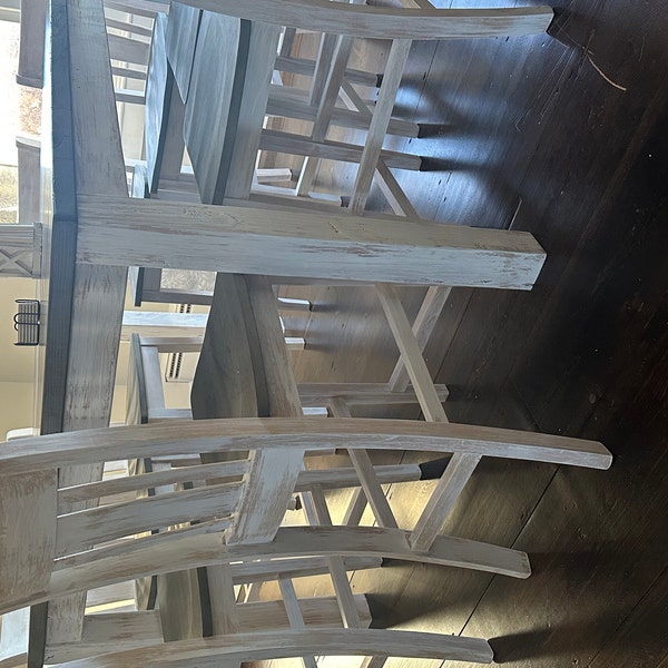 Rustic Farmhouse Dining Table, Trestle Table, Dine Table Set, Farmhouse ...