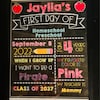Editable Pink First Day of School Chalkboard Sign, Reusable First Day ...