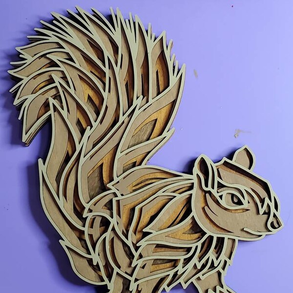 Squirrel Multilayer SVG/ Squirrel Cut File/ 3D Layer/ Plywood Cutting/ Paper Cutting/ SVG File ...