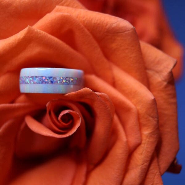 Unicorn Poop Ring With Opal Inlay - Diamond Dust Ring - Diamondcast ...