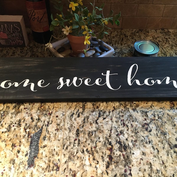 Rustic 'home Sweet Home' Wood Sign - Distressed Farmhouse Decor - Etsy