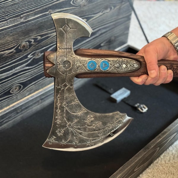 Double Blade Axe Handmade, Double Head Axe, Viking Long Axe, Two Handed ...