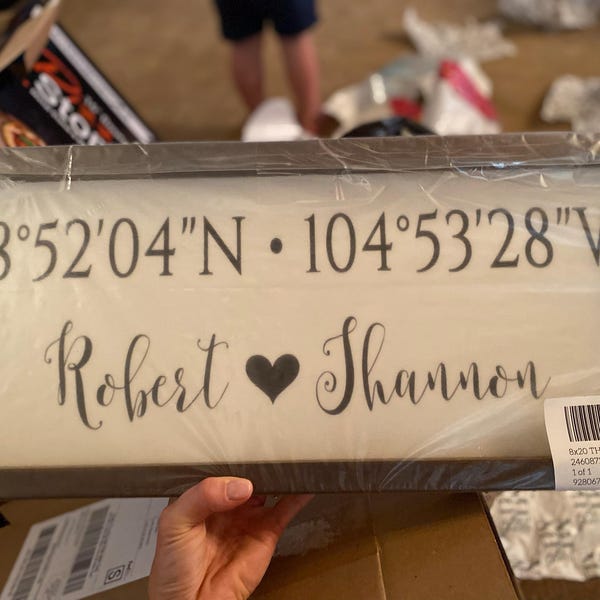 Our Forever Home Sign, Coordinates, Names & Est Date, New Home Buyer ...