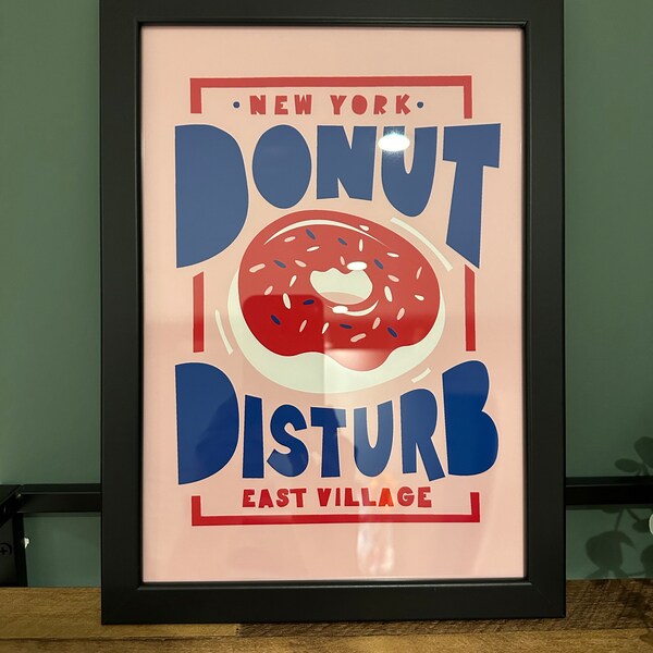 Donut Disturb Poster: New York East Village Kitchen Art - Etsy