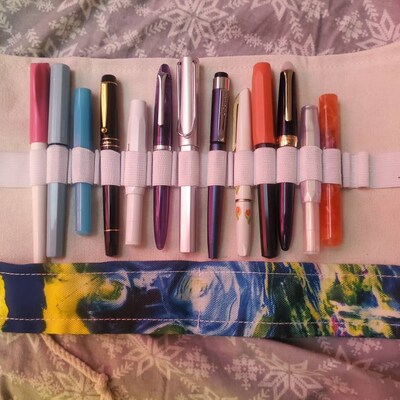 Black Canvas Roll up Pen Case Painting Pencil Roll Crochet Needle ...