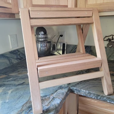 Step Stool Ladder 2-step Folding Portable, Made of the Solid Wood ...