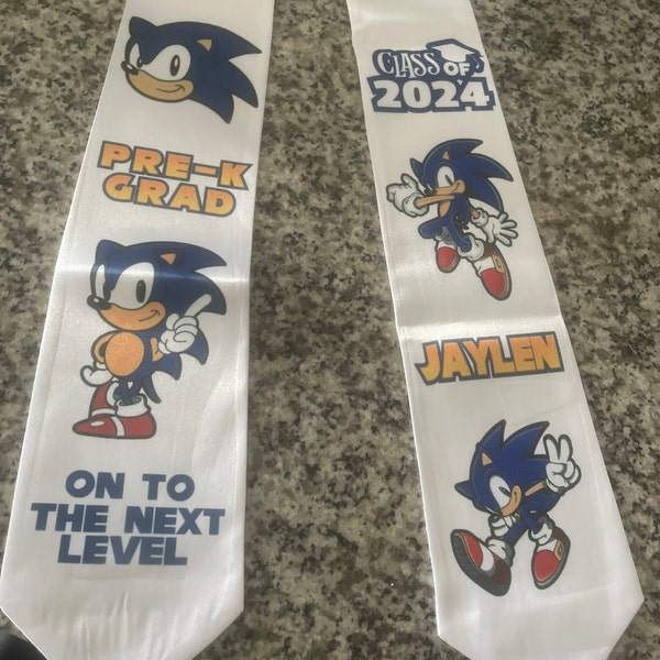 Sonic Pre-k Kindergarten Elementary Personalized Graduation Stole - Etsy