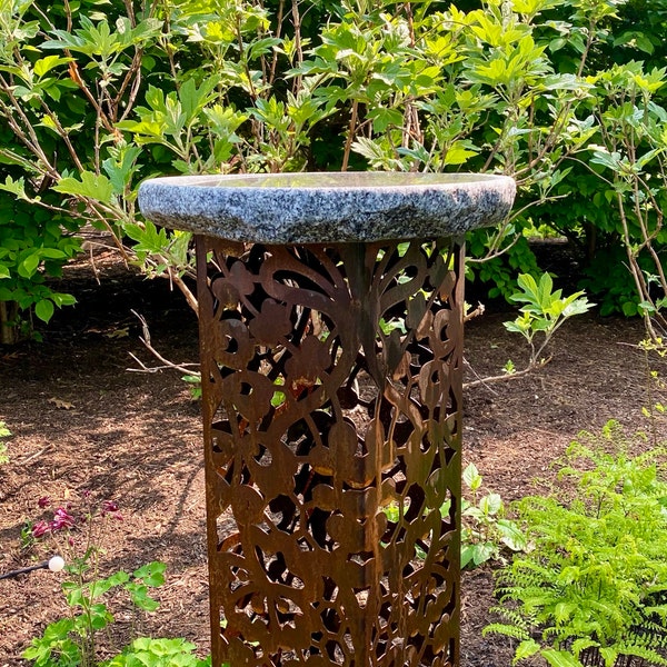 Floral Lace Garden Column - Garden Decor - Garden Statue - Well Cover ...