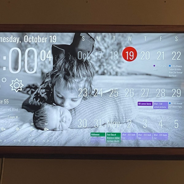 24" Digital Wall Display - Smart Screen - Wifi Calendar - Raspberry Pi ...