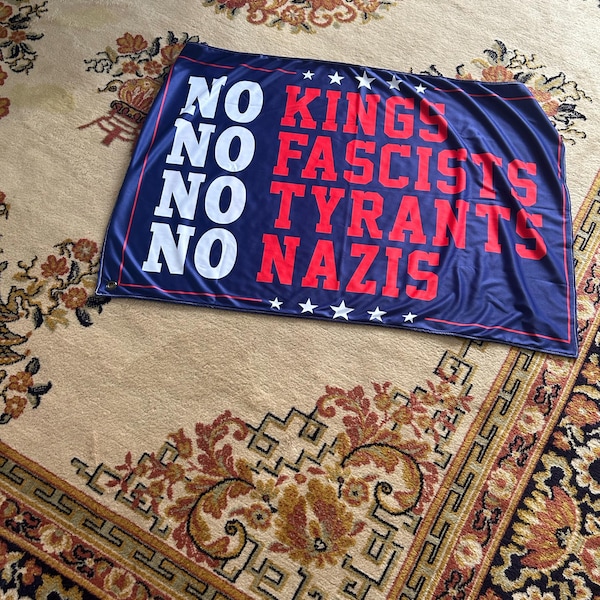 Democracy Dies in Silence 2 Sided Flag, Resist Fascism Fight Oligarchy ...