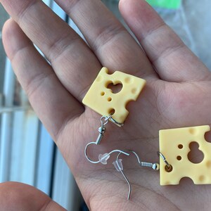 Cheese Slice Earrings: Dairy Cow Swiss Cheese Slices - Etsy