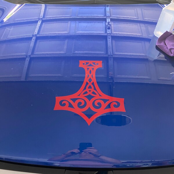 Thor's Hammer Mjolnir Vinyl CAR DECAL, Pagan Asatru Norse Viking ...