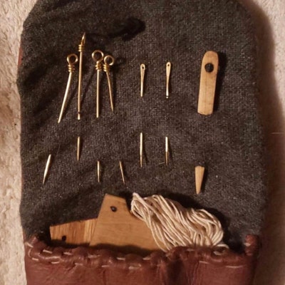 Viking Sewing Kit. Birka Wallet With a Set of Sewing Tools. Norse ...