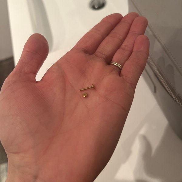 16G Titanium Scissor Cartilage Flat Back Stud, Nose Stud, Internally ...