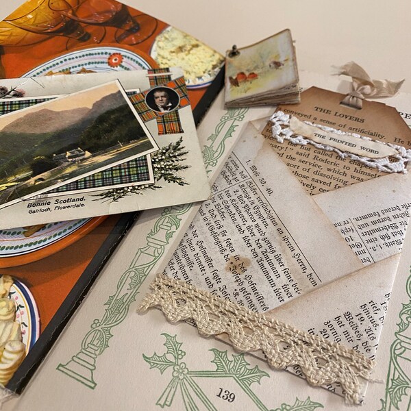 Antique Vintage Junk Journal - Handmade- Dozens of Inserts-only ...