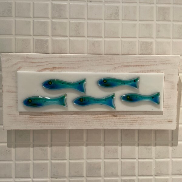 Fused Glass Large Croyde Bay Scene in Wooden Stand. - Etsy UK