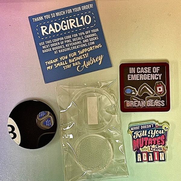 Unmagic Eight Ball - Shaker Swappable Badge Reel Design TOP - Etsy