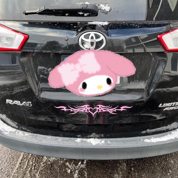Bumper Sticker / Car Tramp Stamp / Y2K / Heart / Wings / Gothic / Vinyl ...