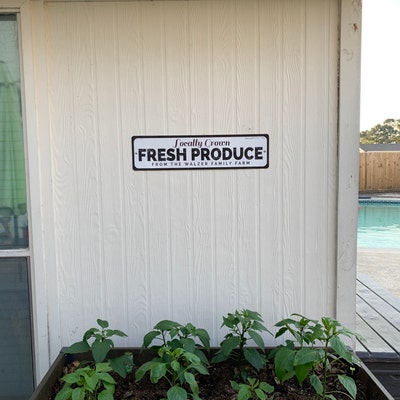 Fresh Produce Sign, Personalized Locally Grown Fruit & Vegetable Family ...