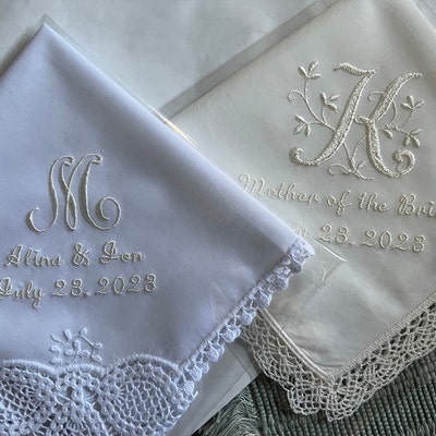 Hankie / Hankies for Bride / Hankerchief /handkerchiefs With Monogram ...