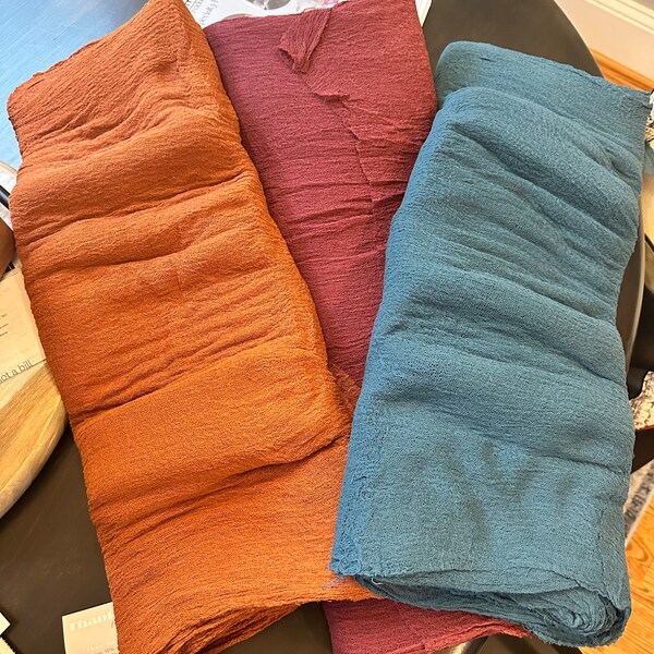 Dusty Blue Cheesecloth Table Runner Wedding Decor Any Color Rustic ...