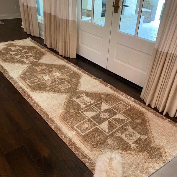 5x10 Striped Rug,4'79x10'17 Ft,5x10 Vintage Rug,oushak Rug,5x10 Turkish ...