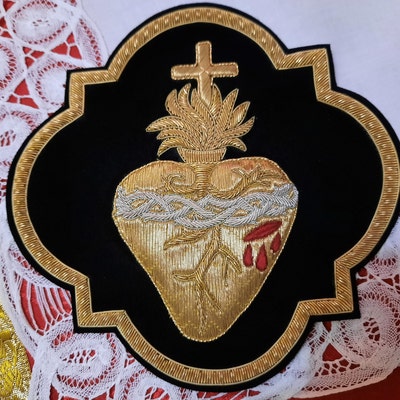 New Immaculate Heart mary Applique for Catholic Vestment - Etsy