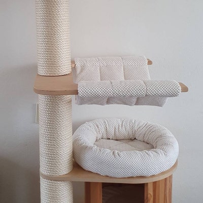 SILVER GREY Chenille Corduroy 5pc Cat Tree Bed Replacement Set - Etsy