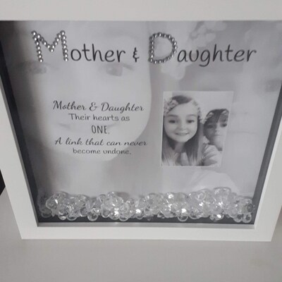 Personalised Mother & Daughter Photo Frame. Box Frame Mother. Daughter ...