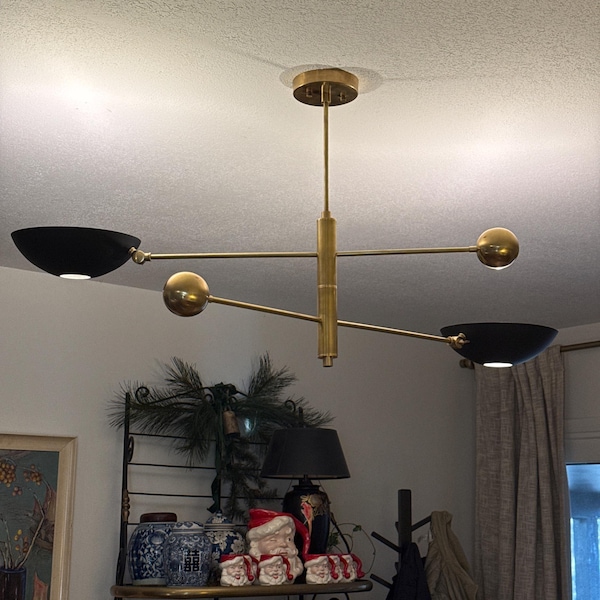 6 Pendant Light Mid Century Modern Raw Brass Sputnik Chandelier Light ...