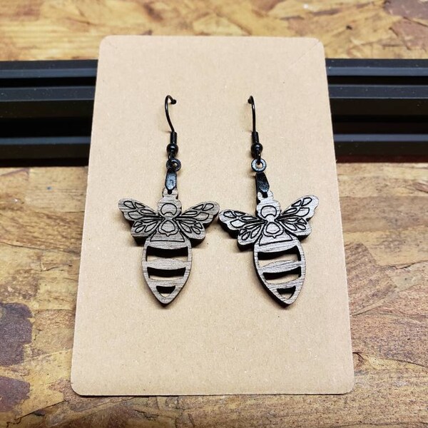 Cute Bee Wood Earring Svg Laser Cut File Digital Download - Etsy