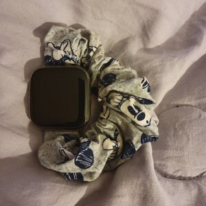 Apple Watch Band Cute Iridescent Pink and Silver Scrunchie - Etsy