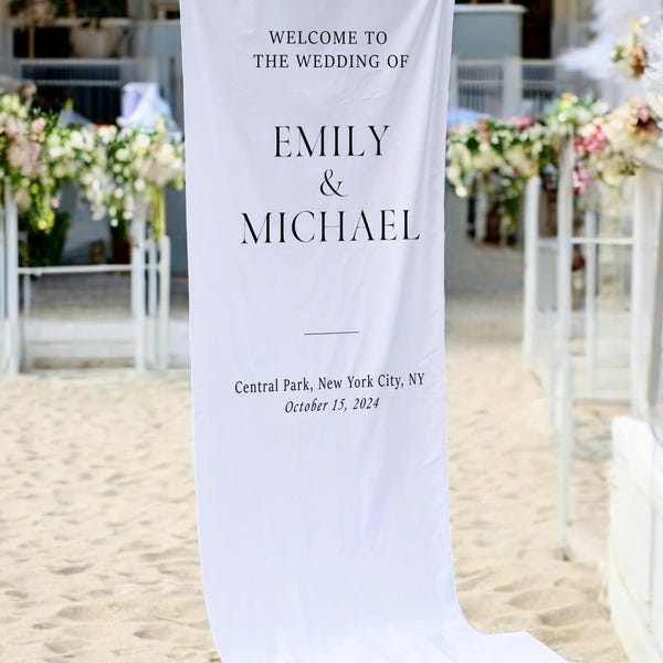 Fabric Wedding Welcome Sign, Personalised Wedding Welcome Sign, Fabric ...