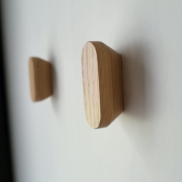 H04 Line Wooden Handles, Solid Oak, Circle Ends, Long Cabinet Pulls ...