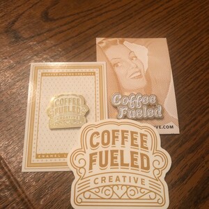 Coffee Fueled Creative Lapel Pin - Etsy
