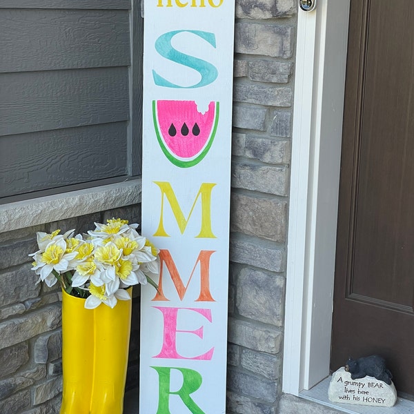 Wooden WELCOME Porch Sign Rustic Welcome Sign Summer Welcome Sign ...