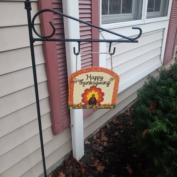 Wrought Iron Slate Sign Holder: Amish Handmade, Powdercoated Metal ...